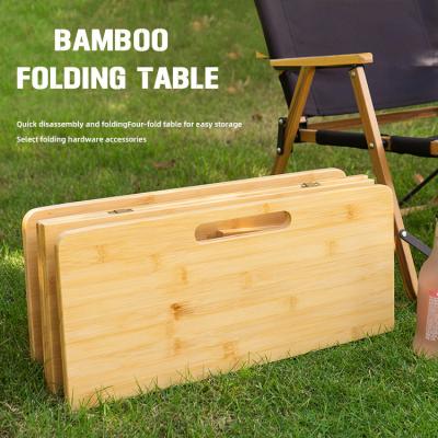 Cina Parco Picnic all'aperto Barbecue Bambù Tavola di legno Mdf Piccolo Tavolo di campeggio pieghevole portatile con gamba di metallo in vendita
