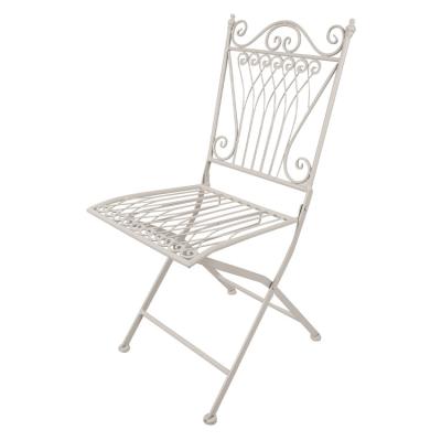 Chine Jardin extérieur transparent Bistro Café Vintage Métal carré en fer forgé Chaises à manger pliantes à vendre