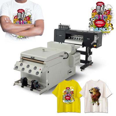 China Multicolor 60cm DTF Printer with Automatic Powder Shaker and 24inch Convayer Belt for sale
