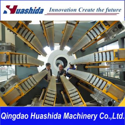 China HUASHIDA Vacuum Calibration Plastic HDPE Jacket Shell Casing Extrution Machinery For PUR Foaming Pre-Insulated Pipe Machine for sale
