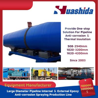 China Universal Diameter Pipeline Internal External Epoxy Coating Anti Corrosion Spray Line Equipment for sale