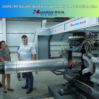 China HDPE PP Double Wall Corrugated Pipe Extrusion Line for sale