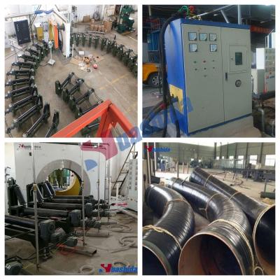 China 3LPE Coating Pipe Production Line with 15-90 Degrees Bending Angle PE Extrusion and Middle Adhesive Layer for sale