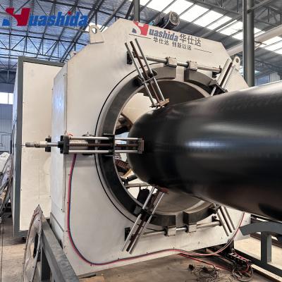 China Single-screw Pre-Insulated Pipe Production Line with Vacuum and Water Spraying Cooling for 110-2200mm HDPE Jacket Pipes for sale