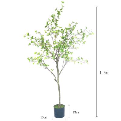 Cina piante artificiali dei bonsai di 150cm, foglie verdi reali dell'interno di tocco delle piante in vaso false in vendita