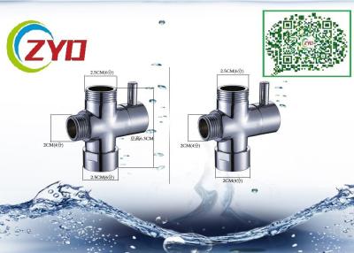 China 1/2 Malex3/4Femalex3/4Female Bathroom Three Way T-adapter Chrome Finish Water Diverter Bidet Valve for sale