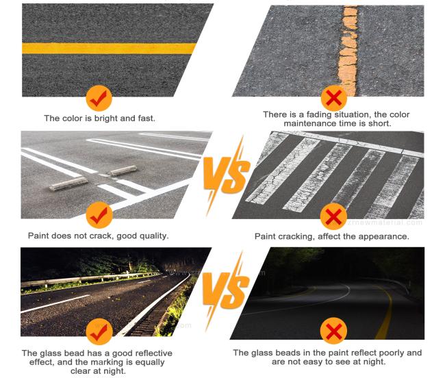 Road marking equipment in action