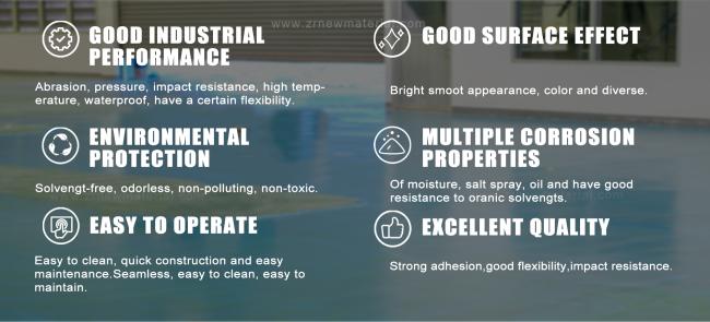Epoxy floor coating close-up