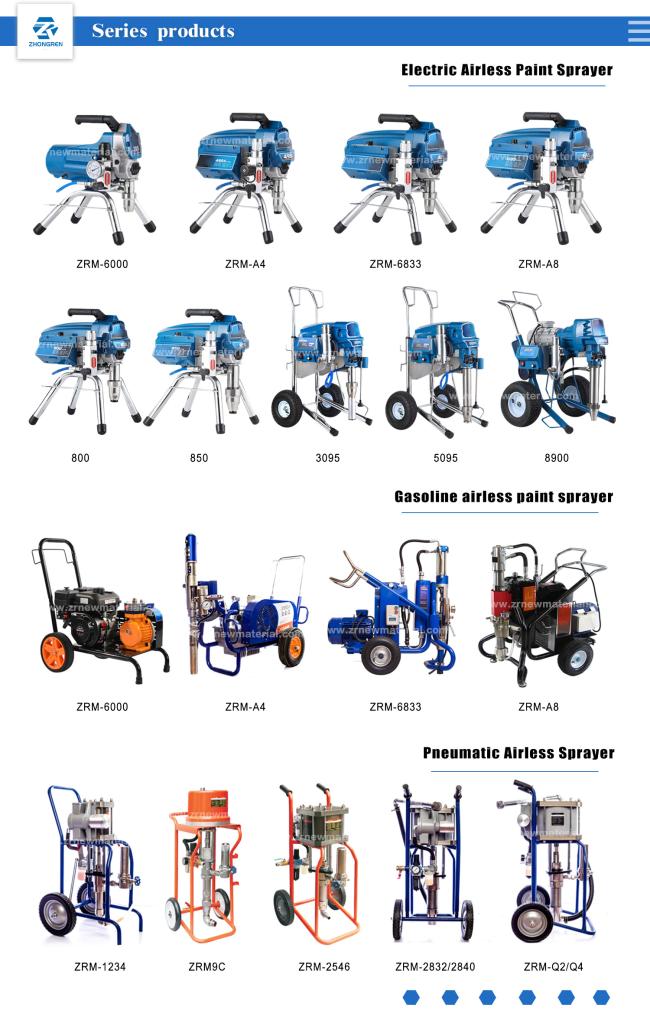 Sprayer machine front view