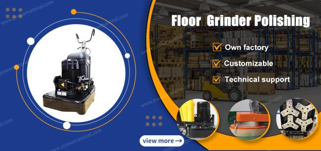 Industrial concrete floor grinder machine in operation