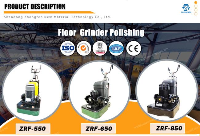 Side view of concrete floor grinding machine showing working mechanism