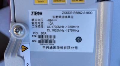 China ZTE ZXSDR R8862A S1800 -48V 10A UL:1730MHZ-1780MHZ DL:1825MHZ-1875MHZ B6A PN:129556431016 for sale