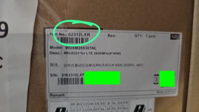 China HW RRU5301 FOR LTE 2600MHZ(4X40W) 02312LXR WD5M265301NL en venta