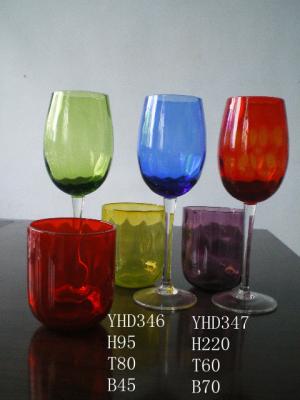 China Wine Glass  with different colors customer logo accept for sale