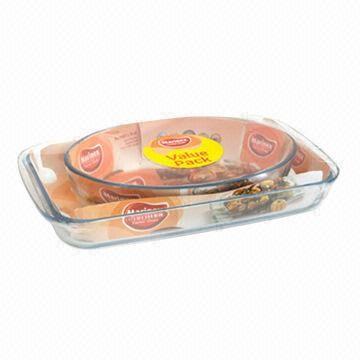 China Roaster Set, Pyrex Glass Roaster,  Rectangular Roaster, borosilicate glass roaster with 3L 1.8L  0.6L capacity for sale