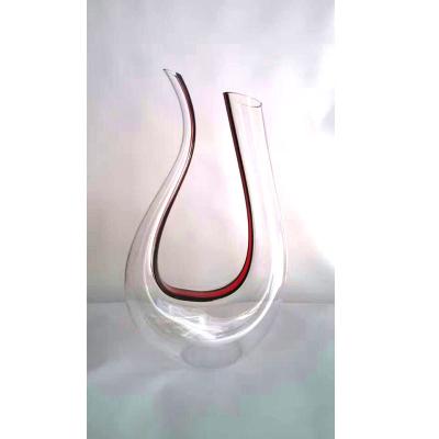 China Red Wine Carafe Glass Wine Decanter Mouth Blown Lead-Free Crystal Decanter with 1.5 L Capacity 50cm Heigh for sale