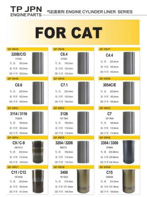 China EXCAVATOR ENGINE CYLINDER LINER SERIES FOR CAT for sale
