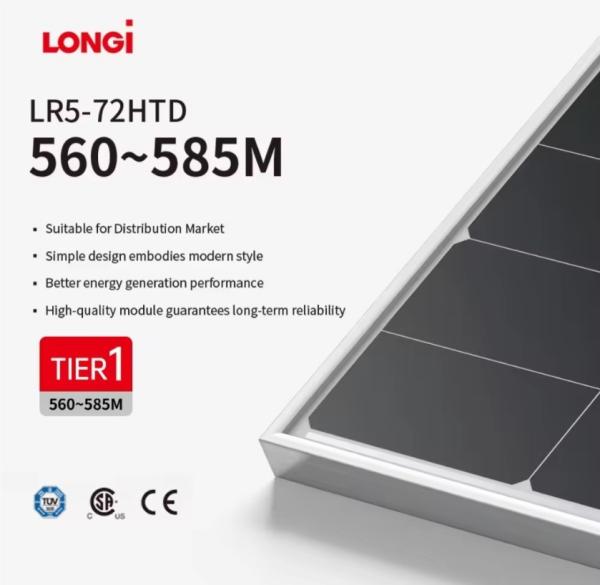 Quality Longi Hi-Mo 6 Explorer LR5-72HTD Dual Glass Solar Power Modules 4.0mm2 Cable 560 for sale