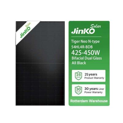 Cina pannello solare Jinko JKM425-450N-54HL4R-BDB tutto nero modulo bifaciale N-TYPE monocristallino 108 celle in vendita