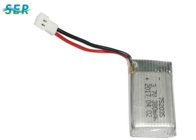 Cina Tasso flessibile di scarico della batteria 752035 3.7v 380mah 20C 30C del fuco del polimero RC del litio alto in vendita