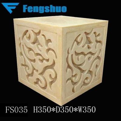 China Fengshuo factory outlet cube garden decoration lantern sandstone lamp for sale