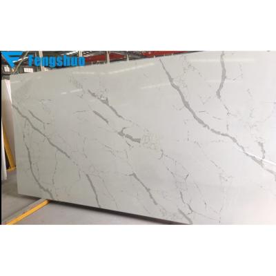 China Fengshuo high quality quartz stone slabs aftifical white calacatta quartz stone for sale