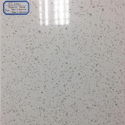 China Fengshuo polished white sparkle quartz countertop artificial quartz slab for sale