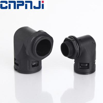 China CNPJ nylon 90 degree quick union fitting elbow cable connector for flexible conduit for sale