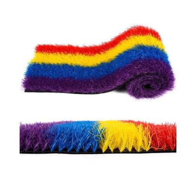 Китай Factory Wholesale Rainbow Color Artificial Grass 10mm Lawn Synthetic Turf Soft Carpet Artificial Grass For Outdoor продается