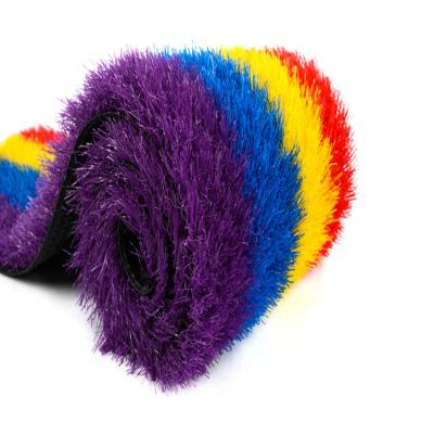 中国 Factory Wholesale Rainbow Color Artificial Grass 10mm Lawn Synthetic Turf Soft Carpet Artificial Grass For Outdoor 販売のため