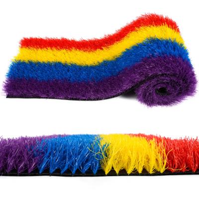 中国 Rainbow Artificial Grass Landscape Grass Artificial Decor Turf Artificial Grass Turf Garden For Park 販売のため