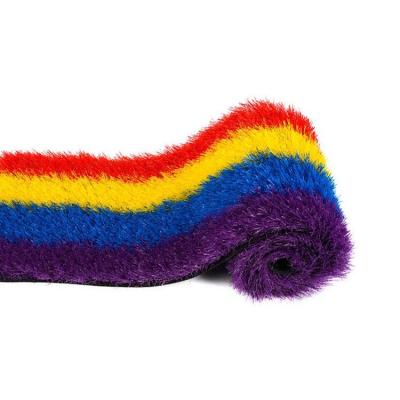 Китай Wholesale Price Custom Grass Garden Synthetic Turf Lawn 25 Mm Rainbow Artificial Grass For Garden продается