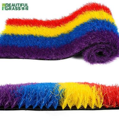Китай China Manufacturer Factory Price New Products Rainbow Artificial Turf Lawn Synthetic Grass For Outdoor Garden продается