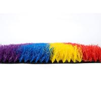 China Fire Resistant Rainbow Artificial Grass Soccer Turf Customized Size for sale