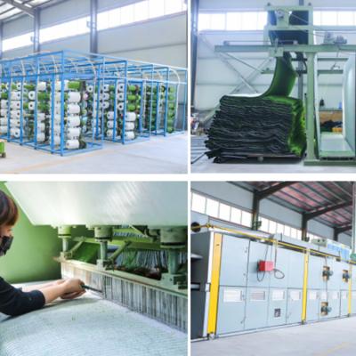 Cina 30mm Artificial Football Grass Lawn Green Unfilled Sports Flooring Landscaping in vendita