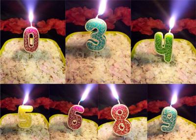 China Rose Design 0 - 9 Number Birthday Candles For Birthday Party , Customized Color for sale