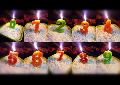 China Beauty Stitches Printed Numerical Birthday Candles White Short Line Border Wax for sale