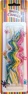 China Novel Swirl Shaped Shaped Birthday Candles 5 Colors Pink Blue Yellow Green White for sale