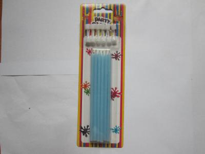 China None Spiral Long Thin Birthday Candles 0.5 * 13.3cm Sky - Blue Cake Party Candle for sale