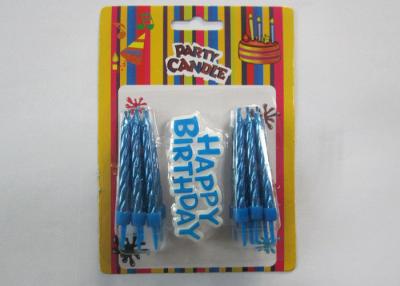 China Eco - Friendly Blue Shine Gold Birthday Candles / Birthday Wax Craft Candles for sale