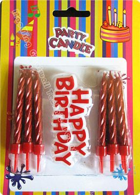 China 12 Pieces Passionate Red Golden Birthday Candles With Plastic Card for sale