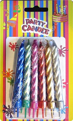 China Personalized 0.8cm Dia Gold Cake Birthday Candles 12 Pieces 6 Colors for sale