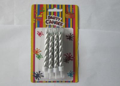 China Safe Funny Silver Shine Swirl Birthday Candles Flameless With Holders Candles for sale