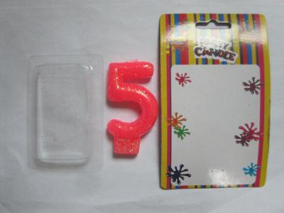 China Smokeless Number Birthday Candles With Golden Glitter Powder On The Surface for sale