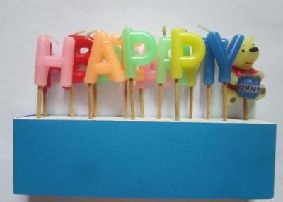 China Fancy Alphabet Letter Birthday Candles Flameless Non - Toxic 2.8cm Height for sale