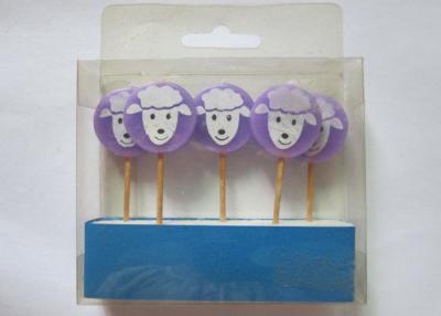China Purple Birthday Gift Wax Pick Candles , Lovely Sheep Shape Paraffin Candle for sale