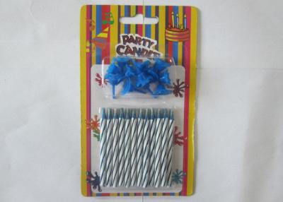 China Disposable Wax Magic Relighting Candles Striped Shaped Blue And White for sale