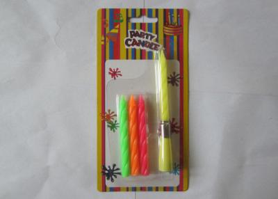 China Spiral Musical Birthday Candle , Decorated Christmas Cake Candles Smokeless for sale