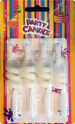 China Noctilucence Swirl Shaped Birthday Candles Art Wax Twisted Birthday Candles for sale