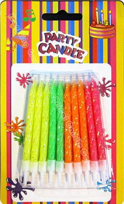 China Small Stylish Glitter Birthday Candles 20 White Holders , Color Brilliancy Paraffin for sale